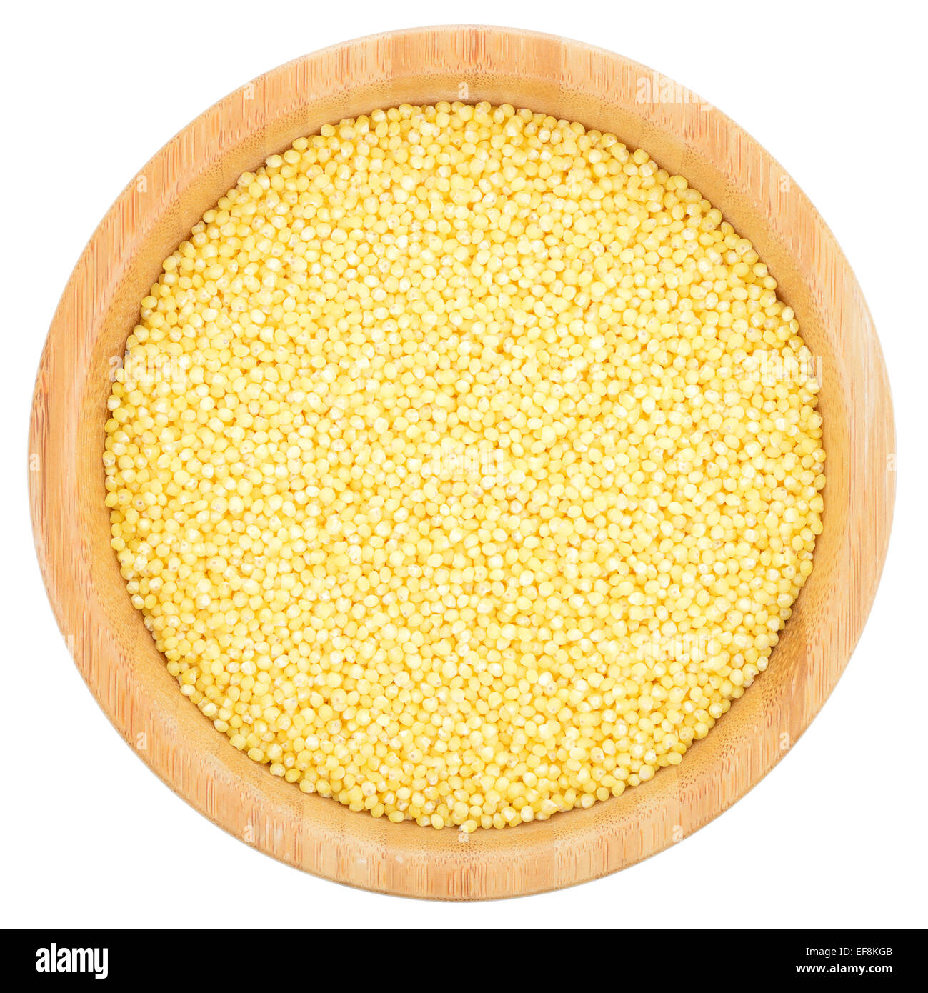 Millet in bowl isolated on white background. Gluten-free food. Top view ...