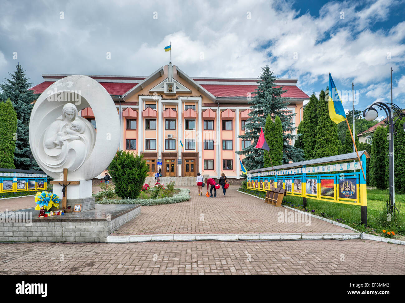 Religious sculpture in front of City Council at Independence Square in ...