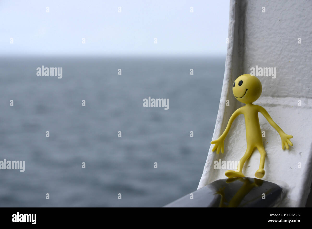 Yellow Smiley Man on holiday in the Outer Hebrides - He is enjoying the ...