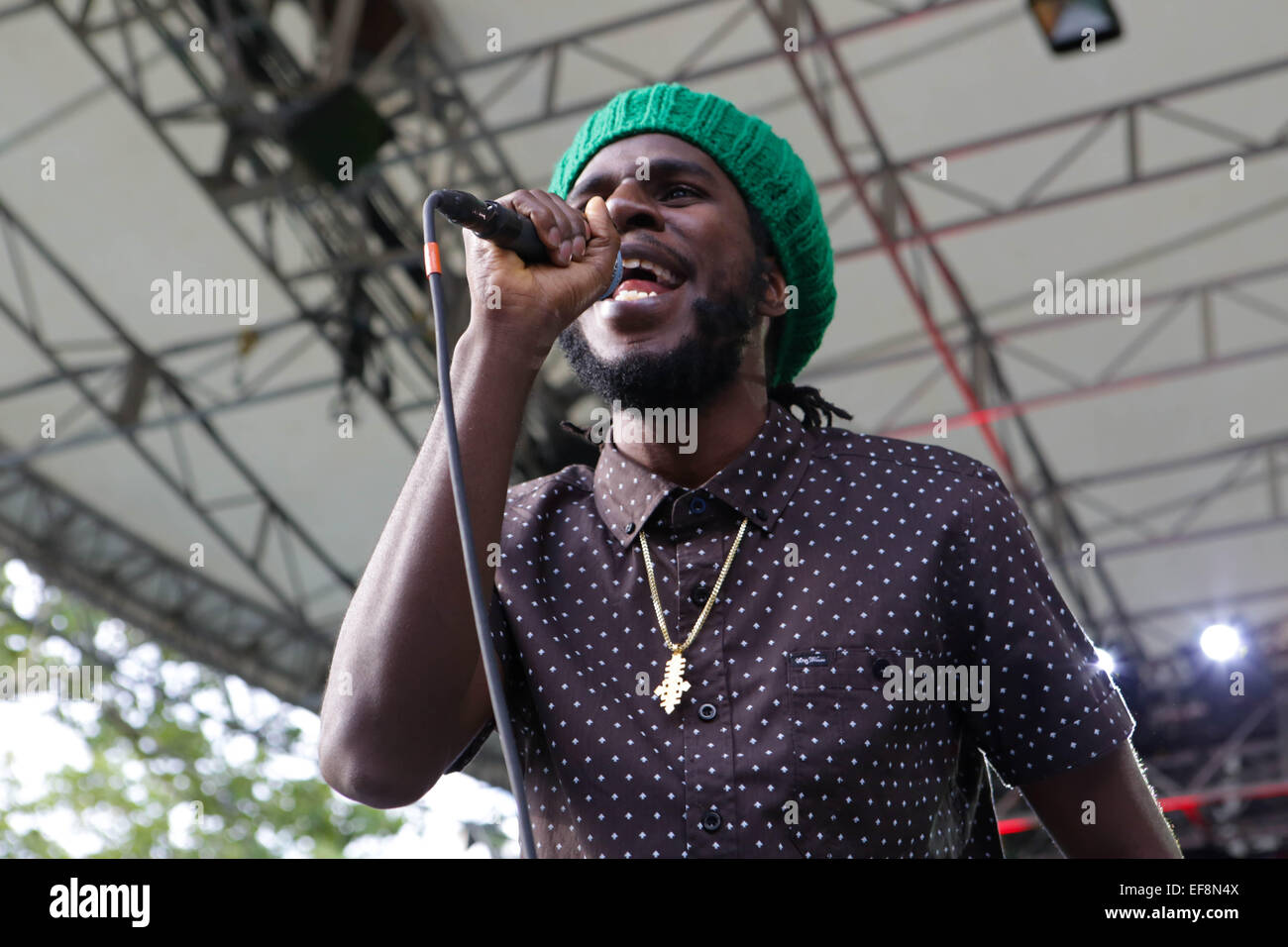 Reggae star Chronixx performs before a packed house for a Summerstage ...
