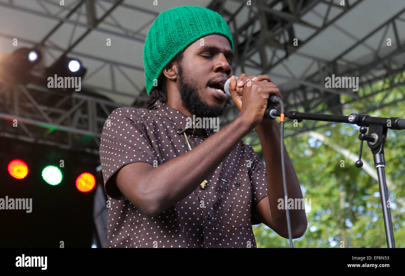 Reggae star Chronixx performs before a packed house for a Summerstage ...