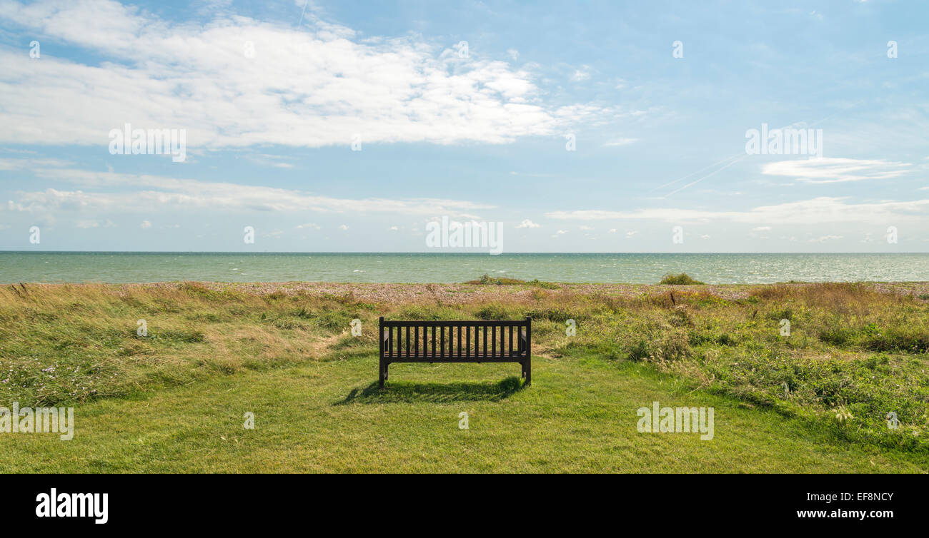 Alone wooden bench Stock Photo - Alamy