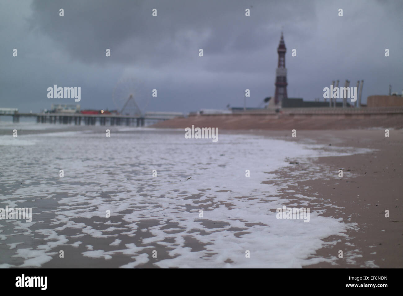 Blackpool UK, 29th January 2015,weather news. The rough and stormy seas ...