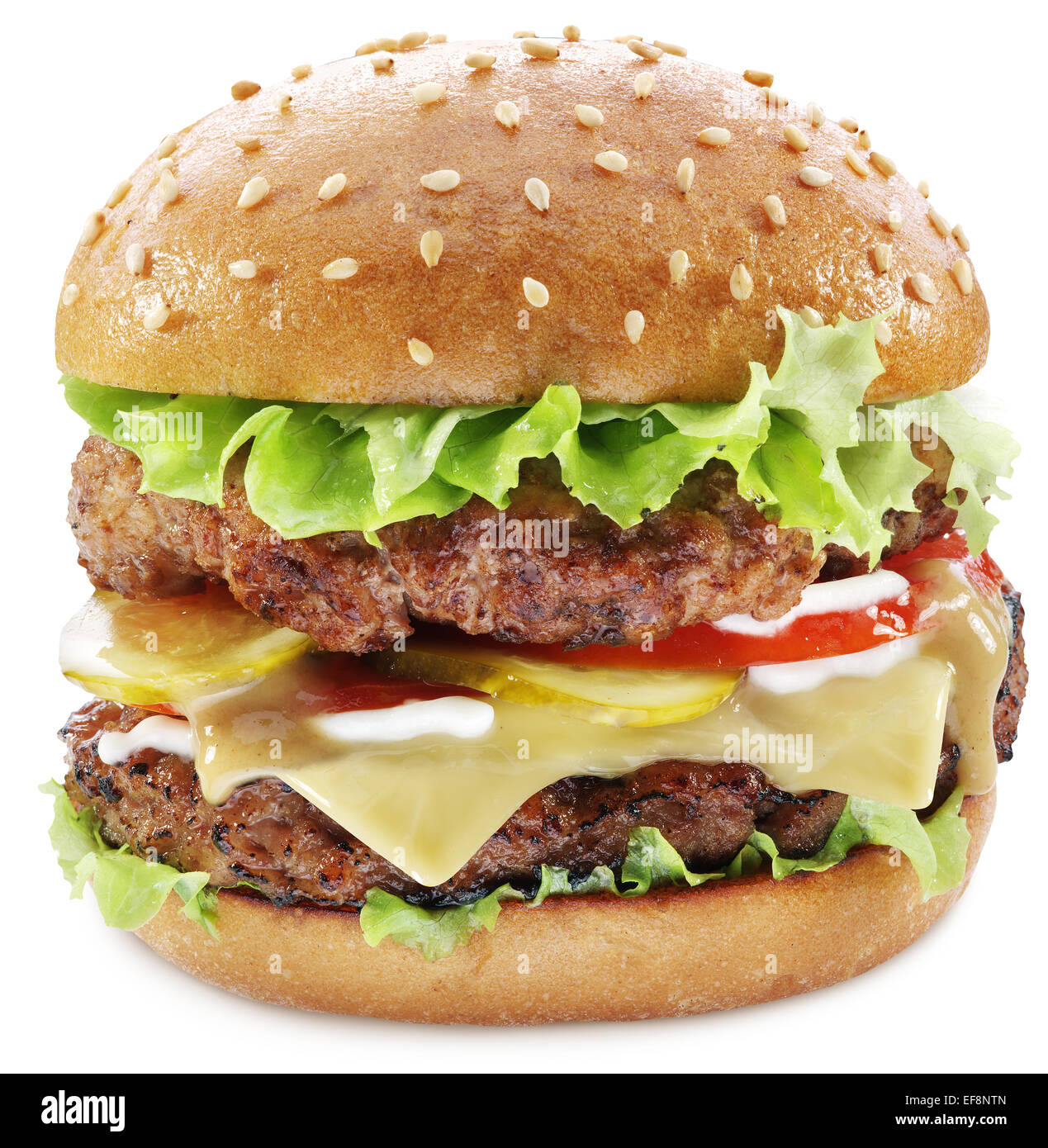 Hamburger isolated on a white background Stock Photo - Alamy