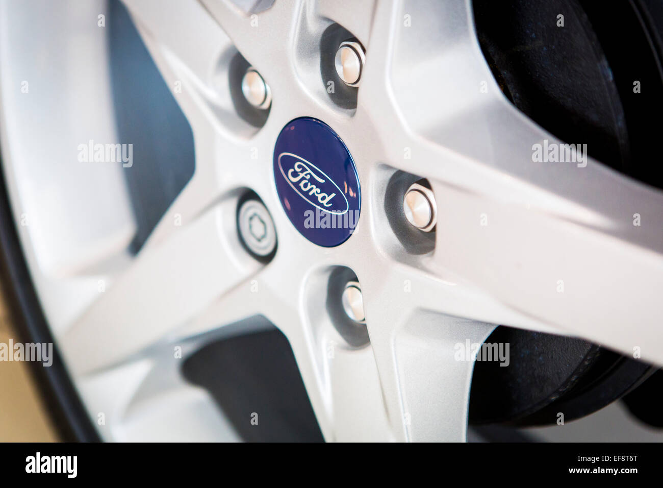 Alloy wheel of a ford car Stock Photo - Alamy