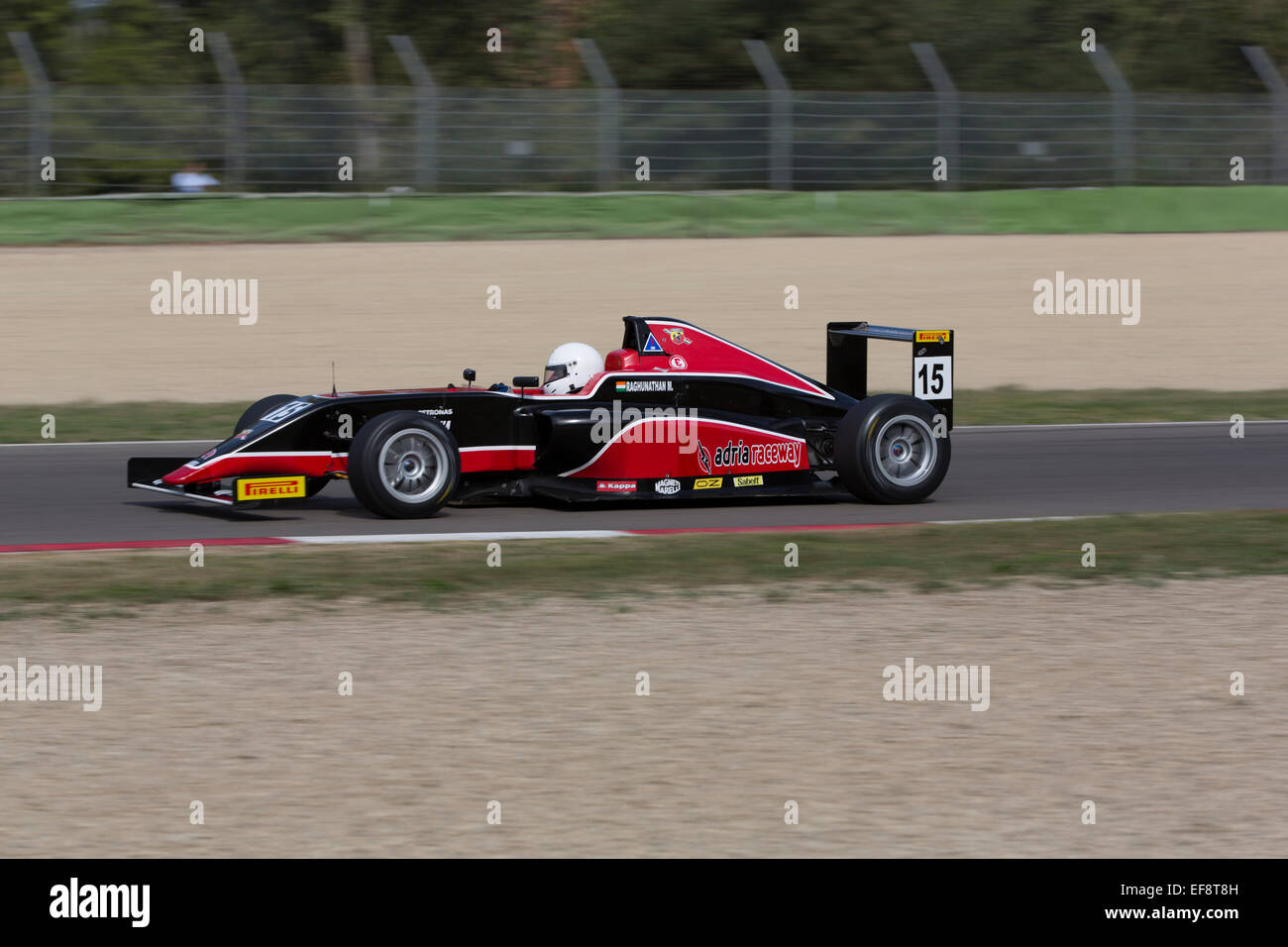 Imola, Italy - October 11, 2014: A Tatuus F.4 T014 Abarth of F & M S.R ...