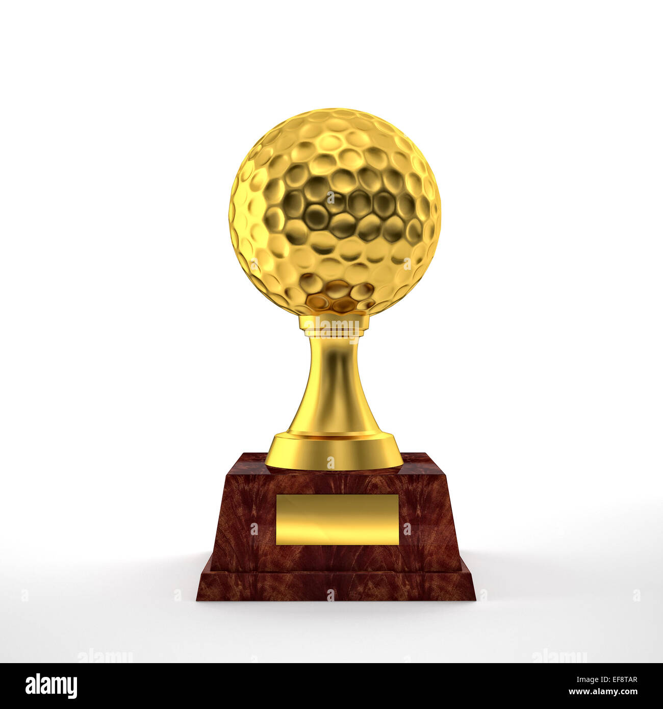 golden golf trophy on white Stock Photo - Alamy