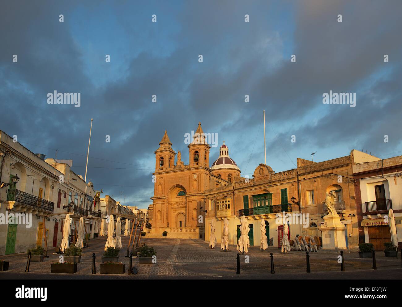 Malta, Marsaxlok, View of town square Stock Photo - Alamy