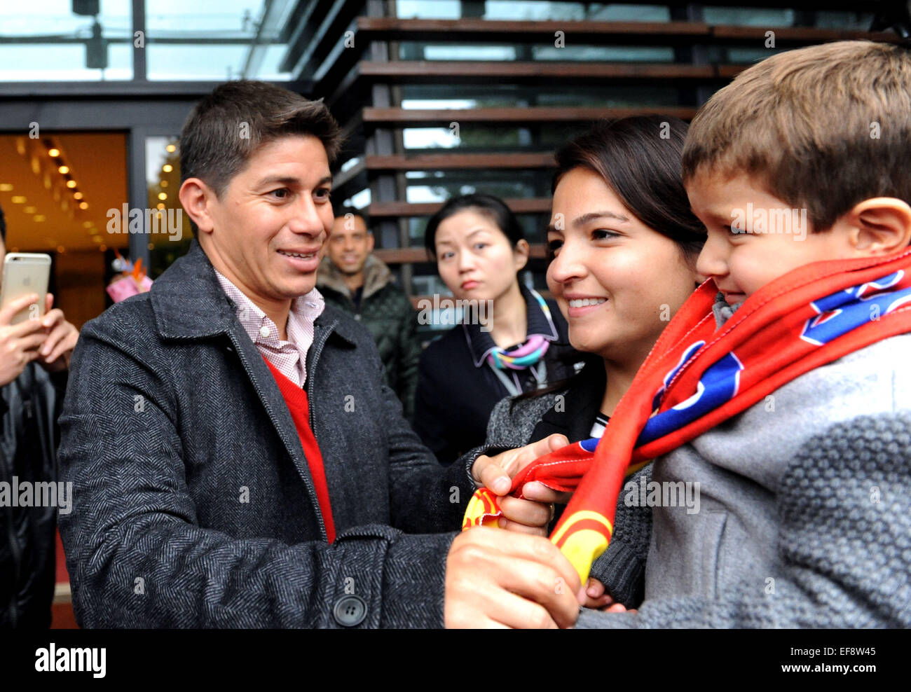 Shanghai. 29th Jan, 2015. Fluminense's Dario Leonardo Conca arrives in ...