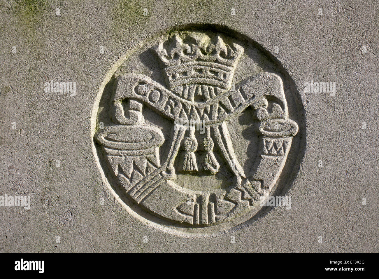 The Duke of Cornwall`s Light Infantry emblem on a war grave Stock Photo ...