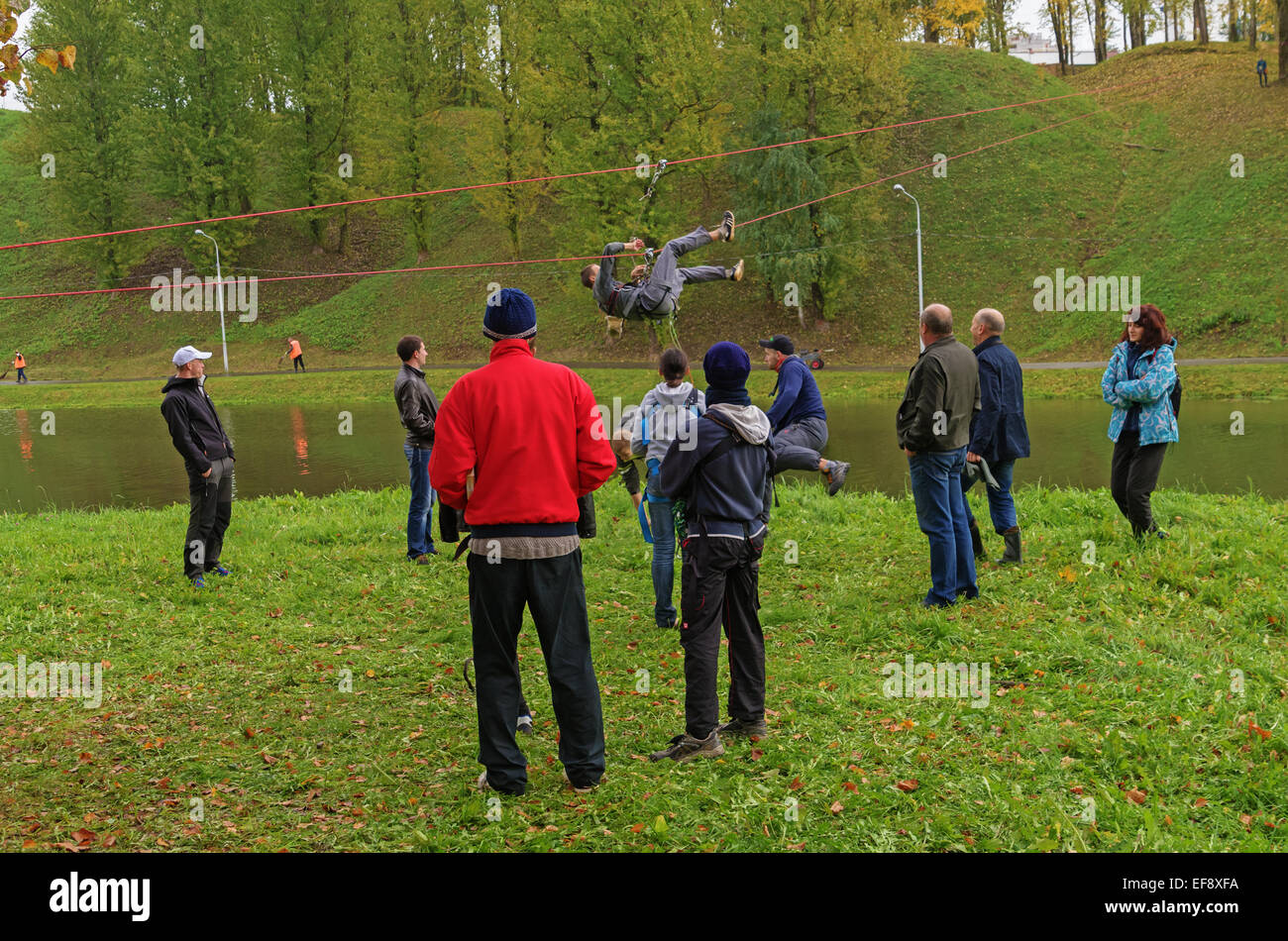 World Tourism Day - sport tourism competition in park on the river ...