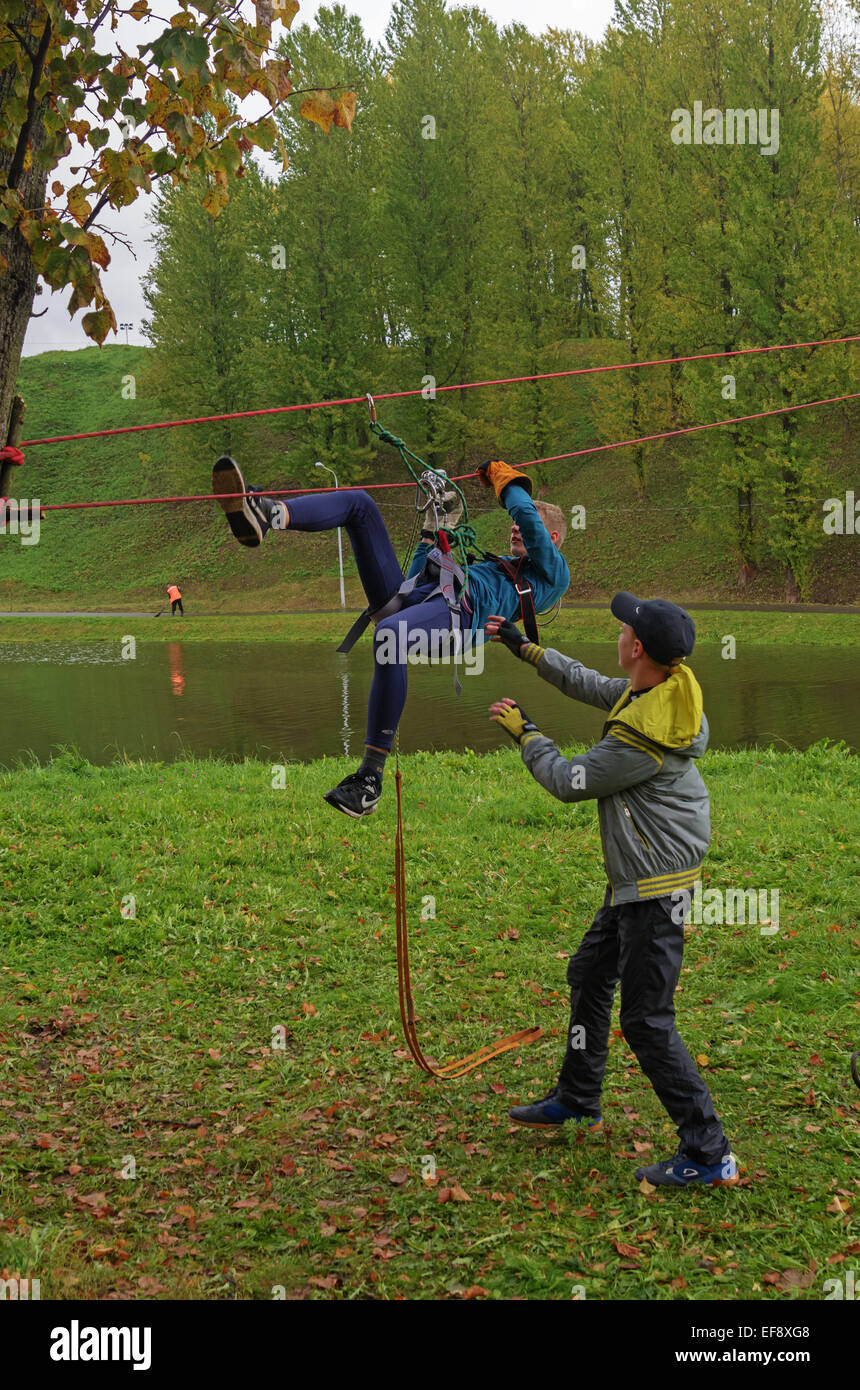 World Tourism Day - sport tourism competition in park on the river ...