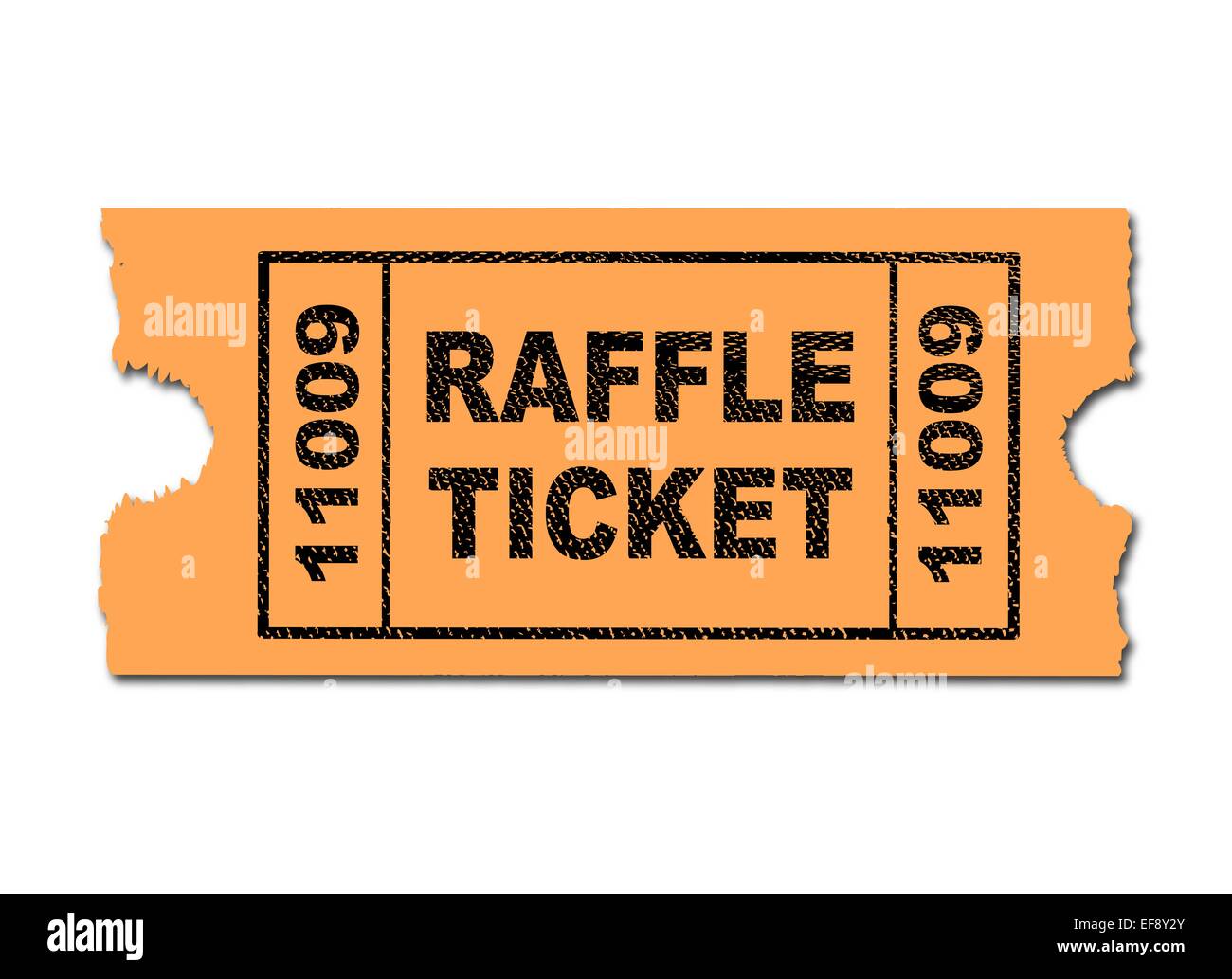 A yellow ticket for a raffle on a white background Stock Photo - Alamy