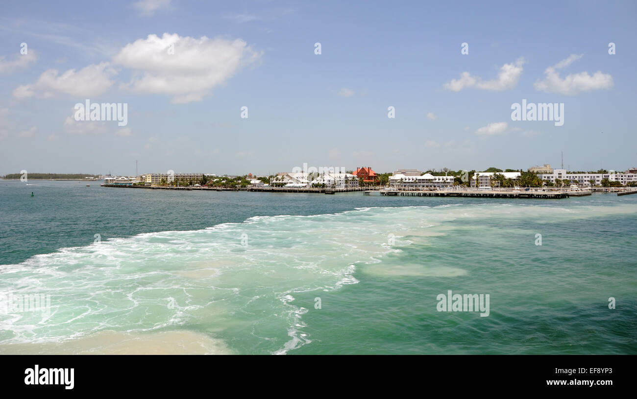 Cruise ship departing from the port of Key West, Florida Stock Photo ...