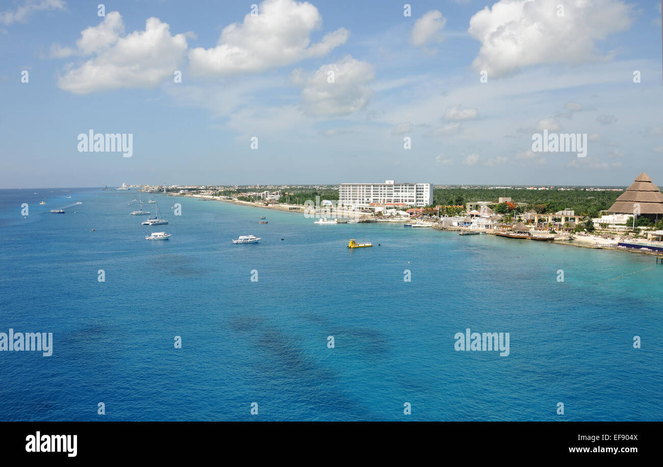 Panoramic view of the Cozumel, Mexico coastline Stock Photo - Alamy