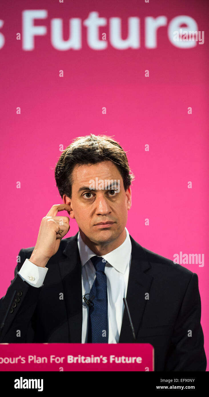 Ed Miliband MP, Leader of the labour party, speaking at a student ...