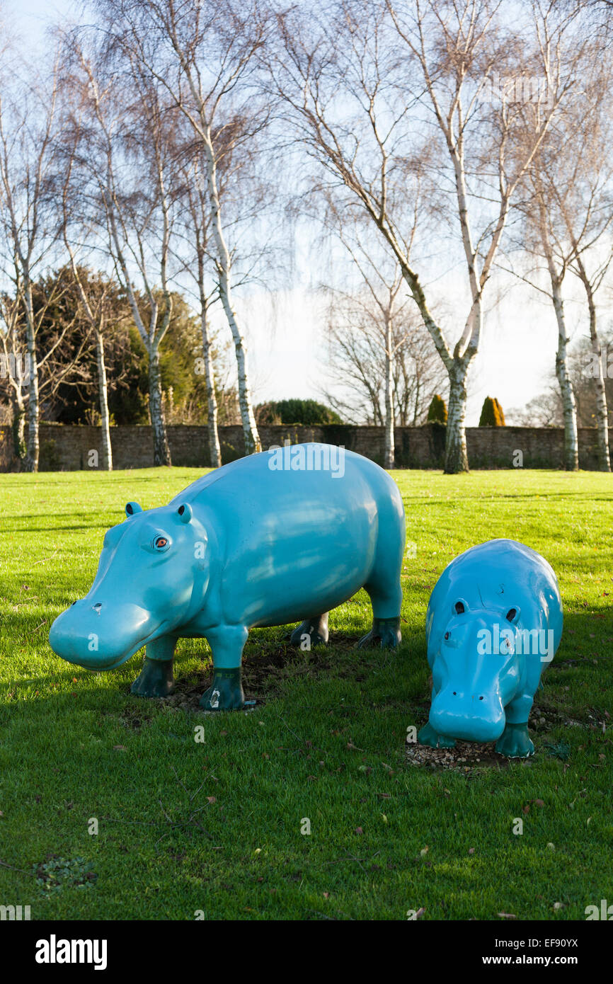Two blue model hippos (Barny and Dale) were two of many hippos placed ...