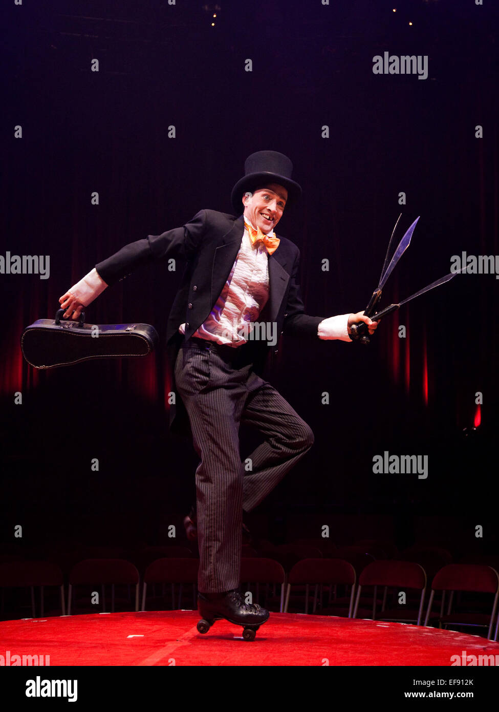 Nate Cooper, performer on roller skates. "La Soirée", a mix of cabaret ...