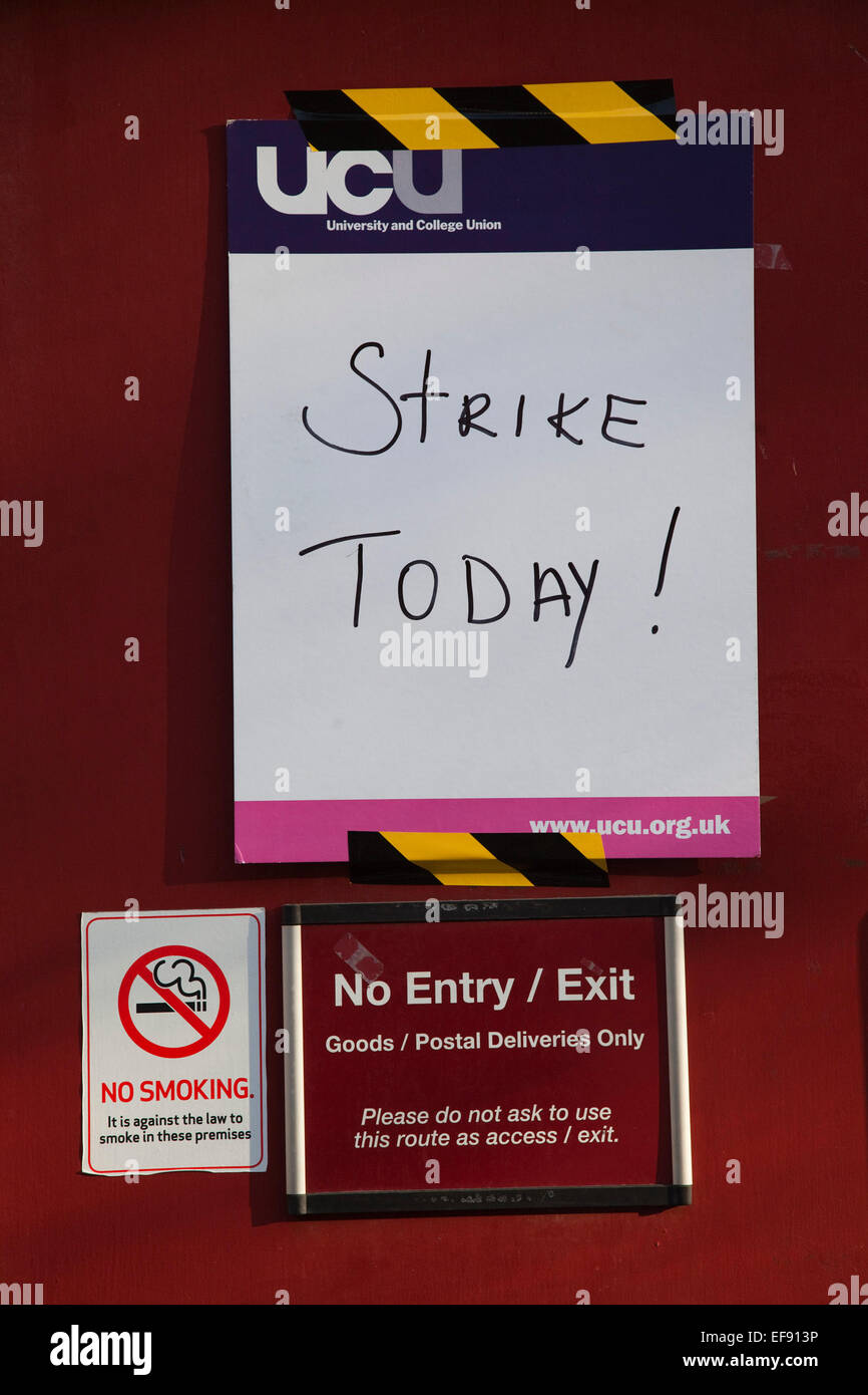 Public Sector Strike in Central London. Sign on door at London ...
