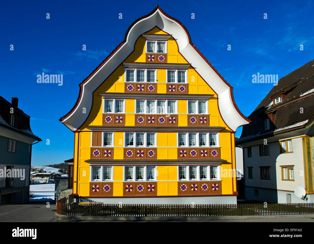House with a cambered triangular gable in the Appenzell style ...