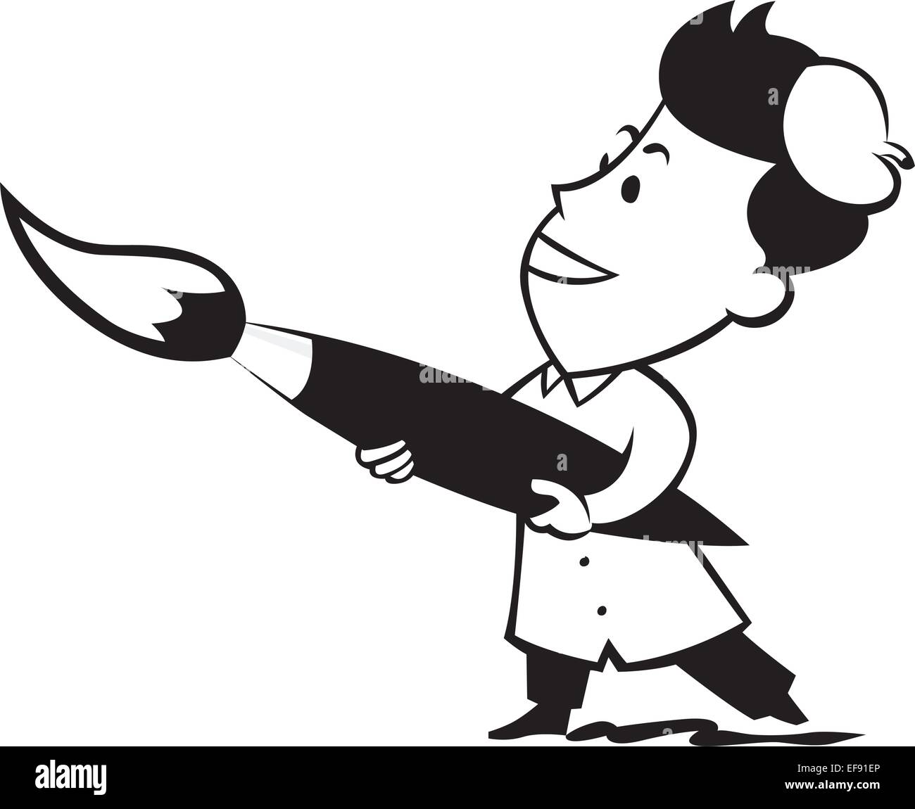 An artist holding an oversized paintbrush Stock Vector Image & Art - Alamy