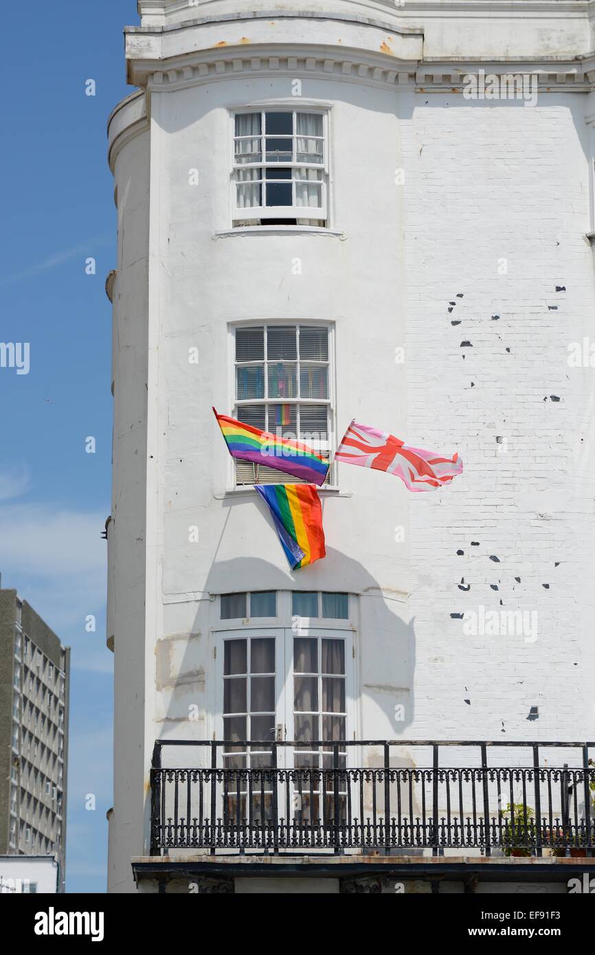 Brighton pride flags hi-res stock photography and images - Alamy