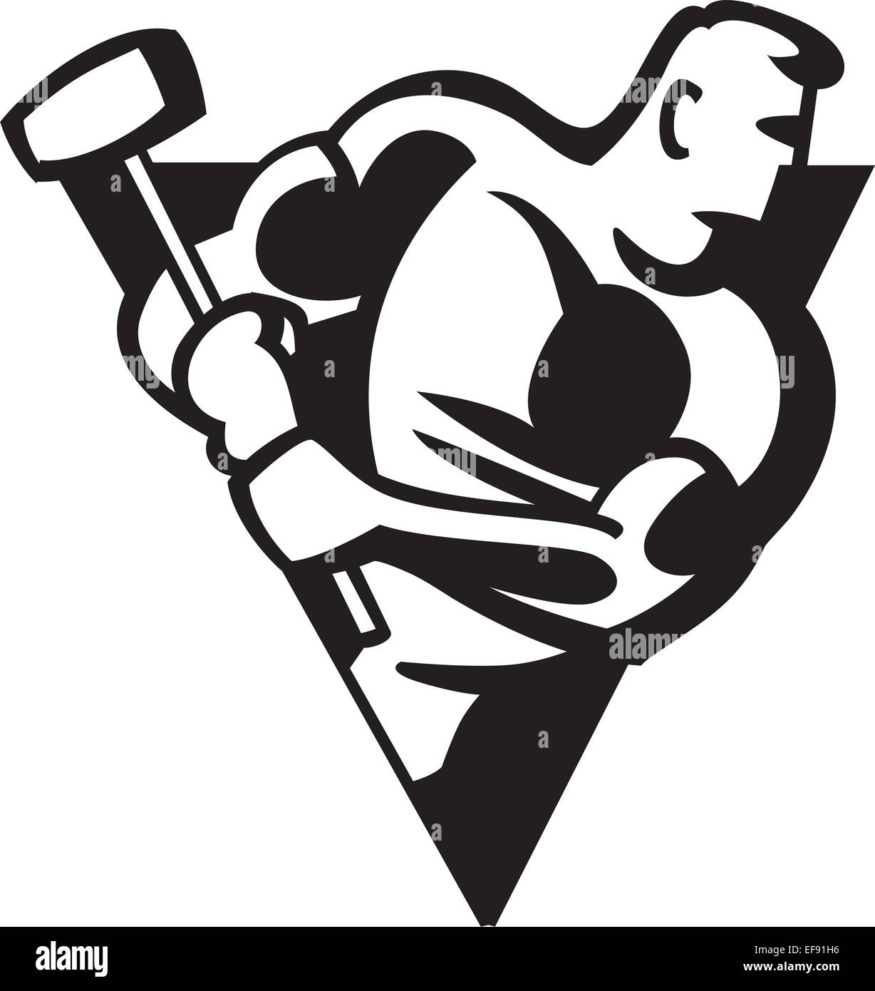 A muscular man holding a mallet Stock Vector Image & Art - Alamy