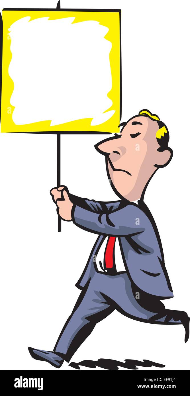 A man walking with a blank sign Stock Vector Image & Art - Alamy