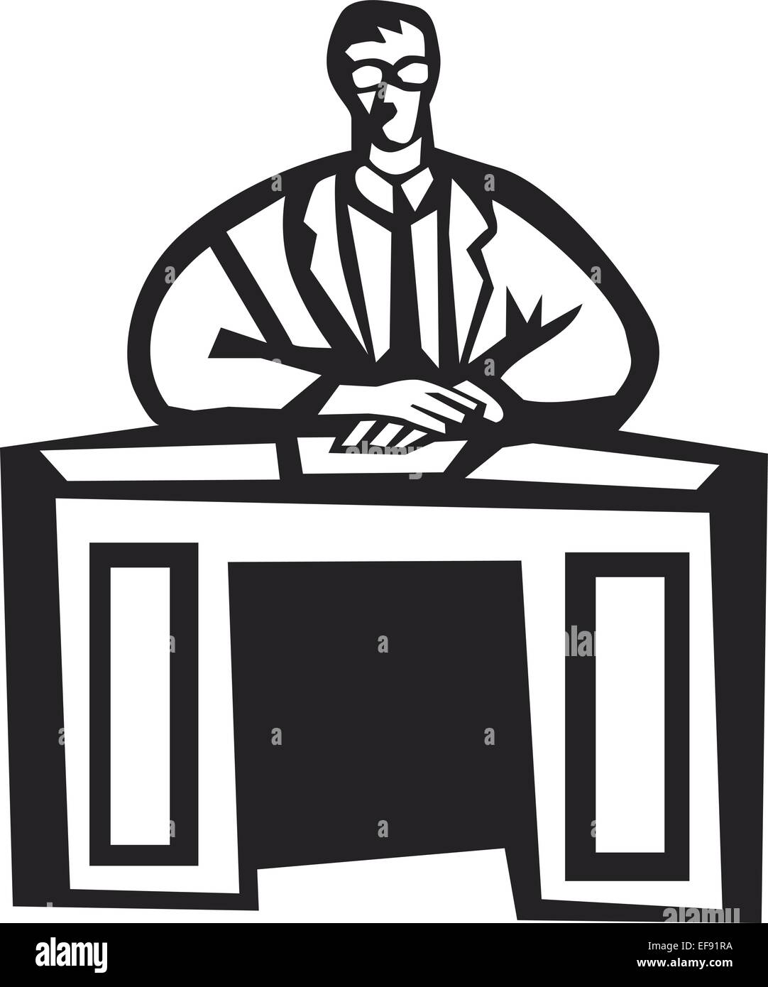 A man sitting at a desk Stock Vector Image & Art - Alamy