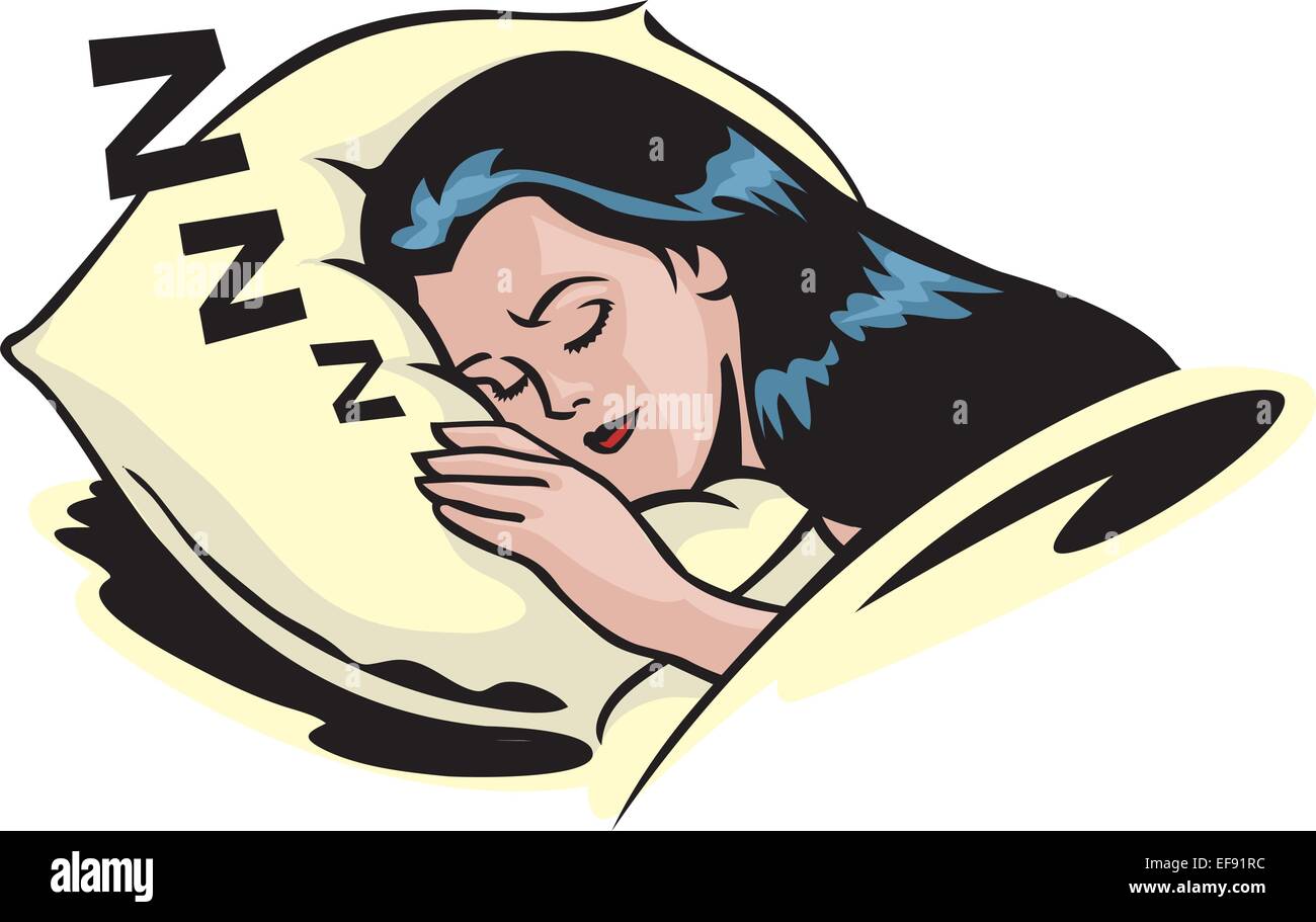 Cartoon sleeping woman hi-res stock photography and images - Alamy