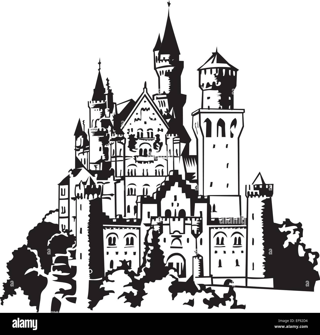 A castle surrounded by trees Stock Vector Image & Art - Alamy