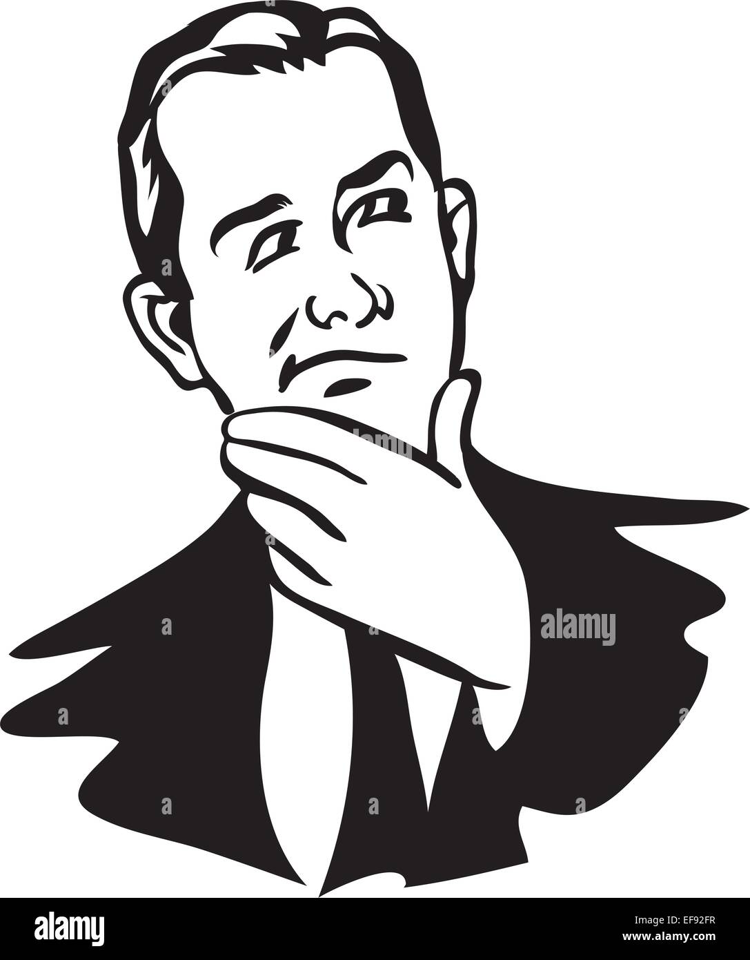A man thinking with his hand on his chin Stock Vector Image & Art - Alamy
