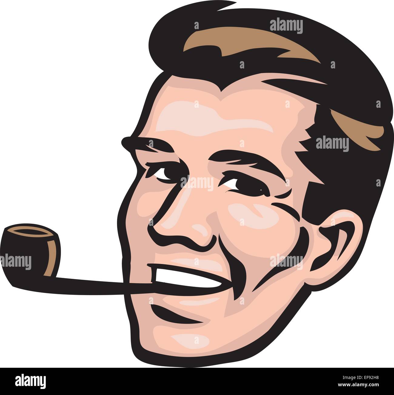 Portrait of a man smoking a pipe Stock Vector Image & Art - Alamy