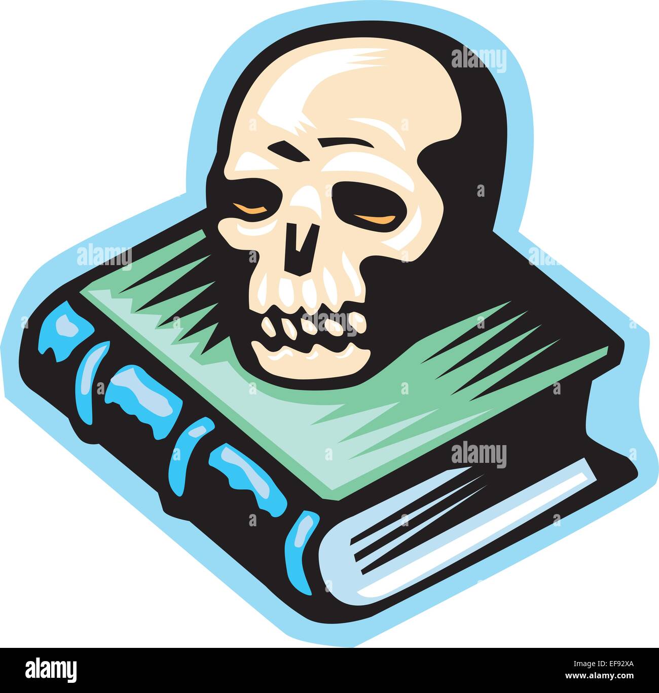 A skull sitting on a book Stock Vector Image & Art - Alamy