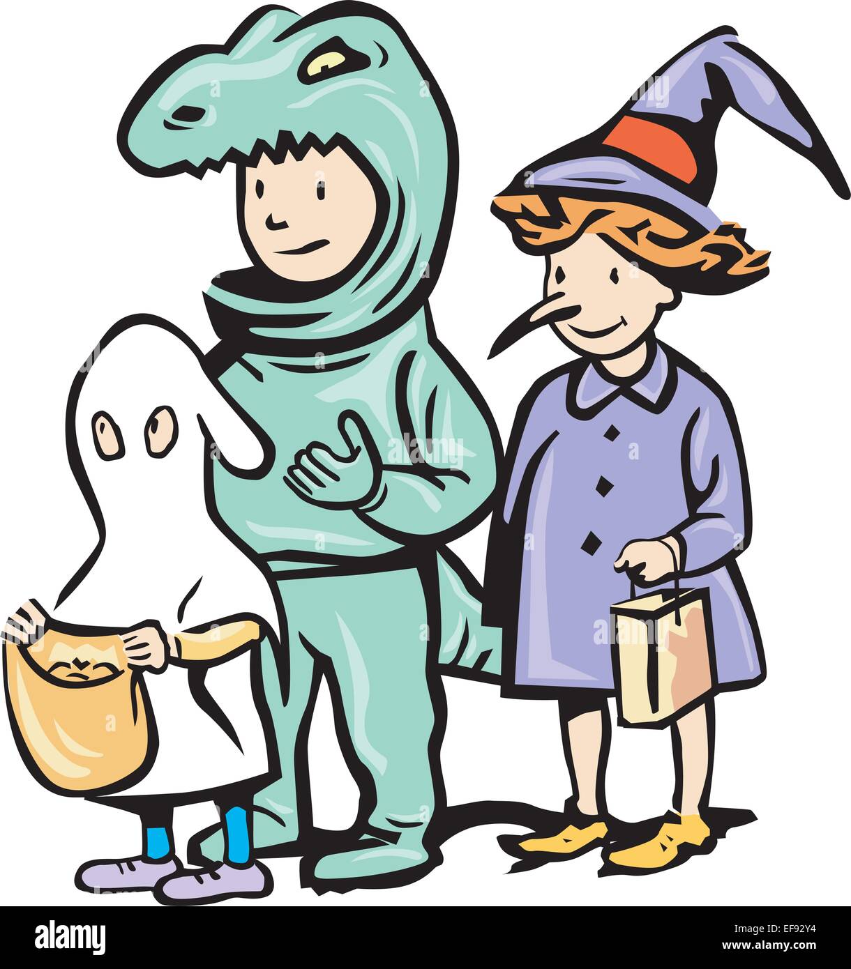 A group of trick-or-treaters Stock Vector Image & Art - Alamy