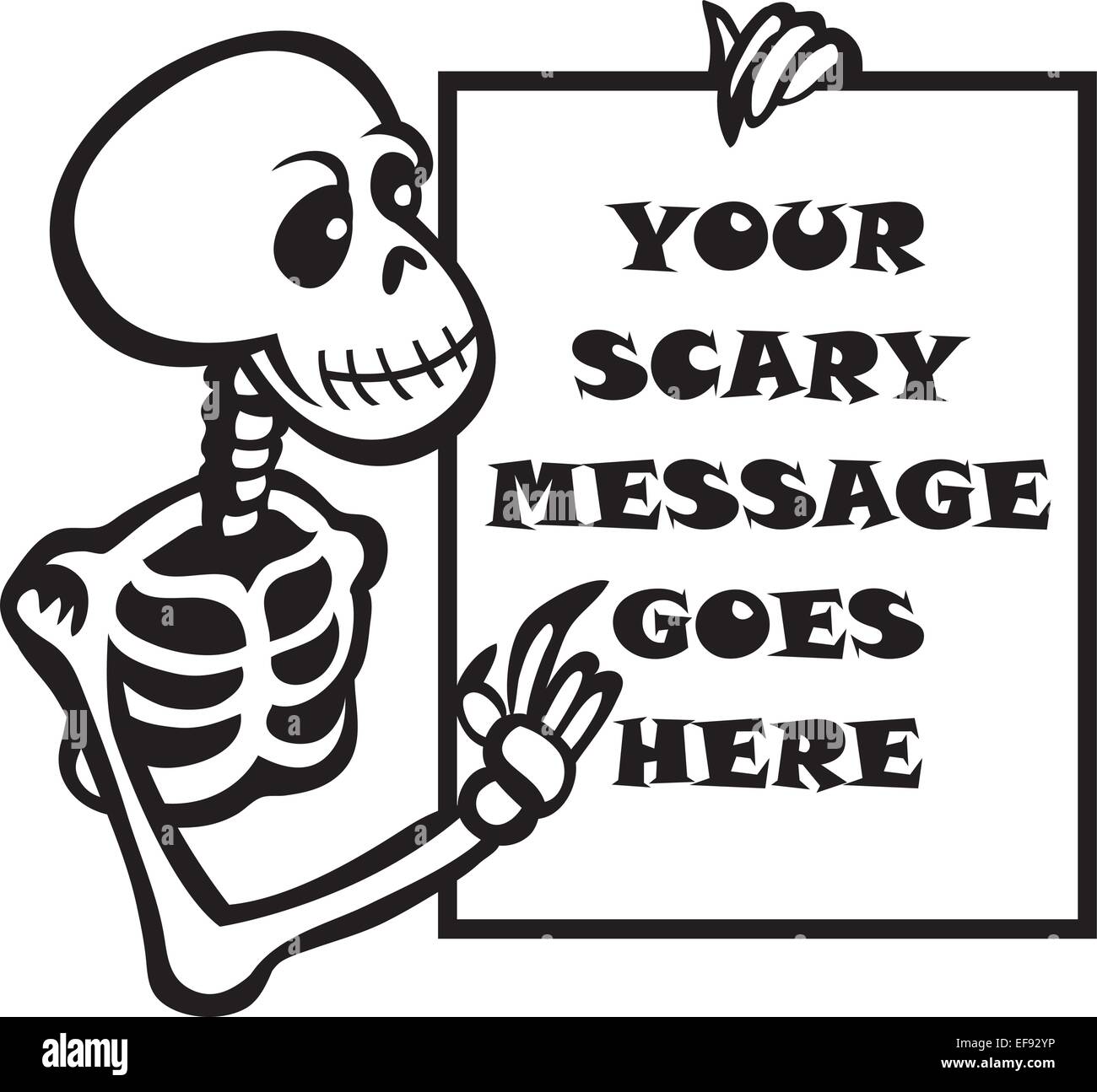 A skeleton holding a sign for scary messages Stock Vector Image & Art ...