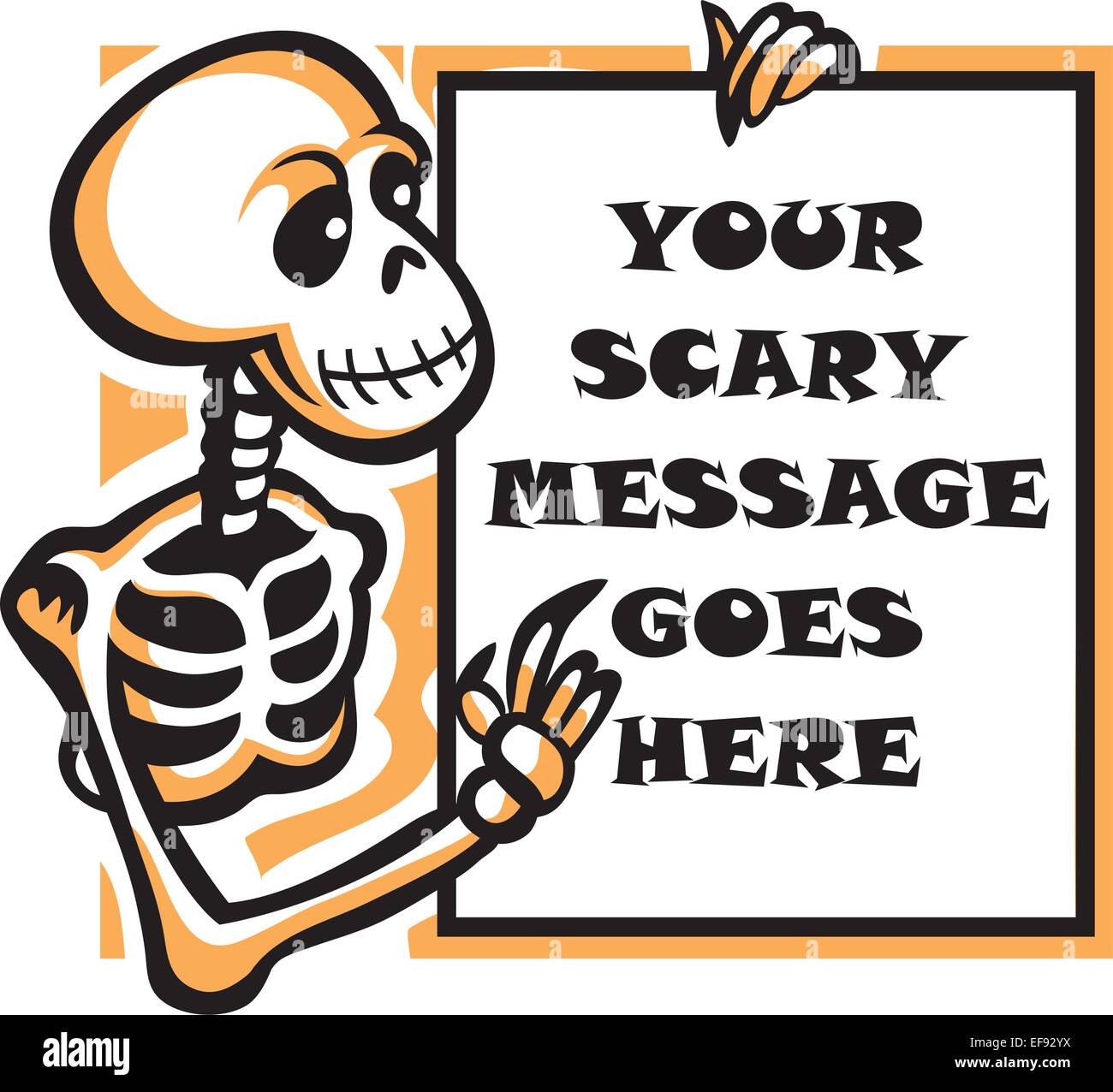 A skeleton holding a sign for scary messages Stock Vector Image & Art ...