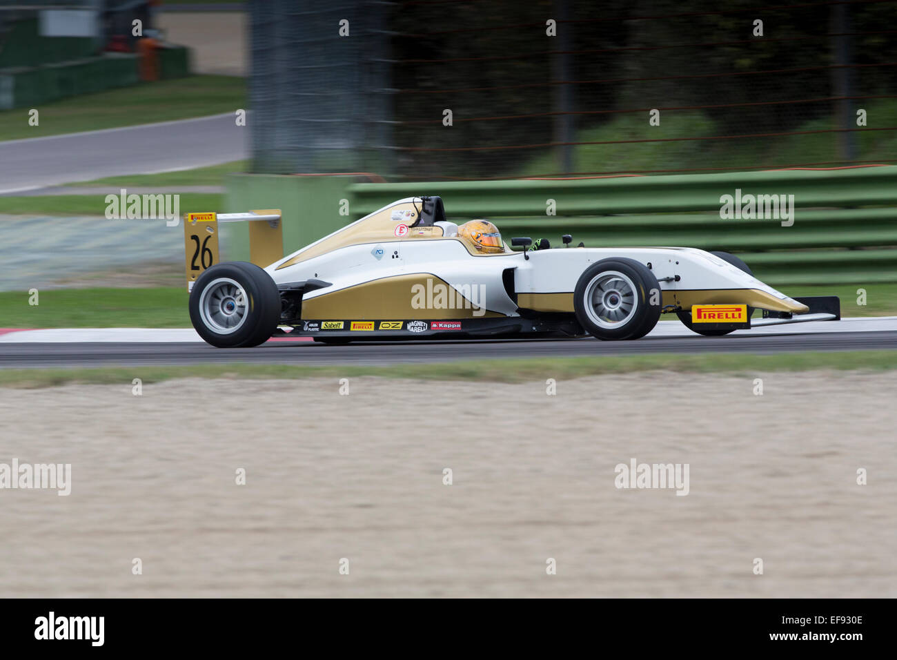 Imola, Italy - October 11, 2014: A Tatuus F.4 T014 Abarth of Cram ...
