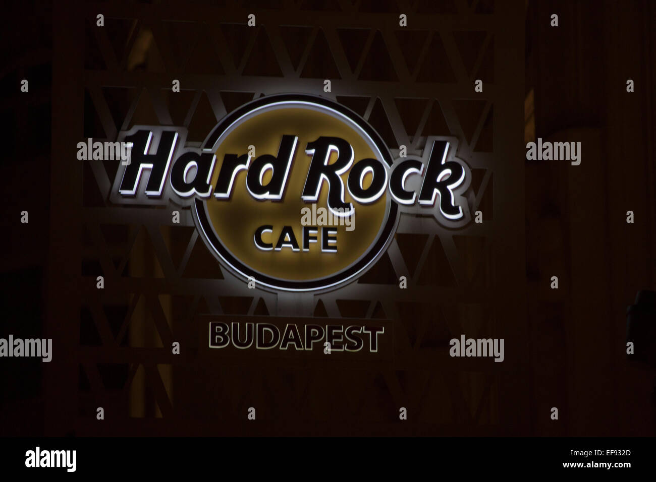 Hard rock cafe Budapest sign logo Stock Photo - Alamy