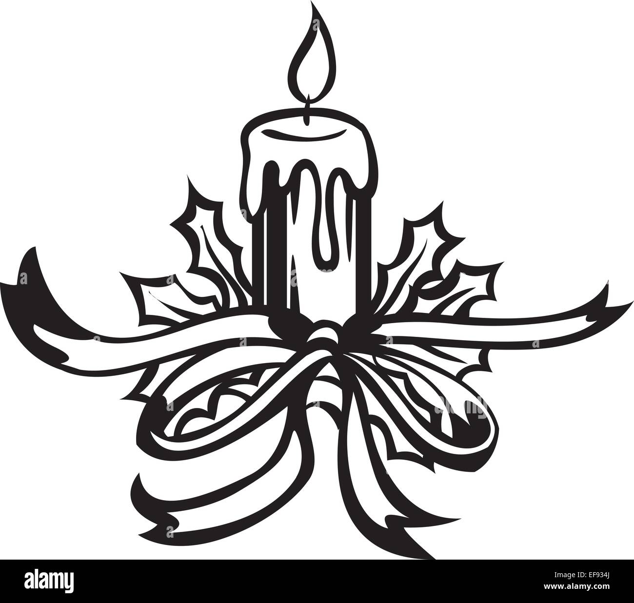 Christmas candles leaves Stock Vector Images - Alamy