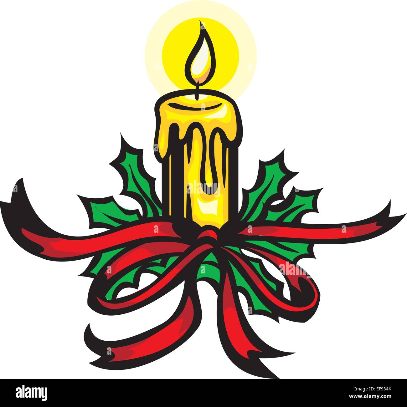 Holiday candle holly Stock Vector Images - Alamy