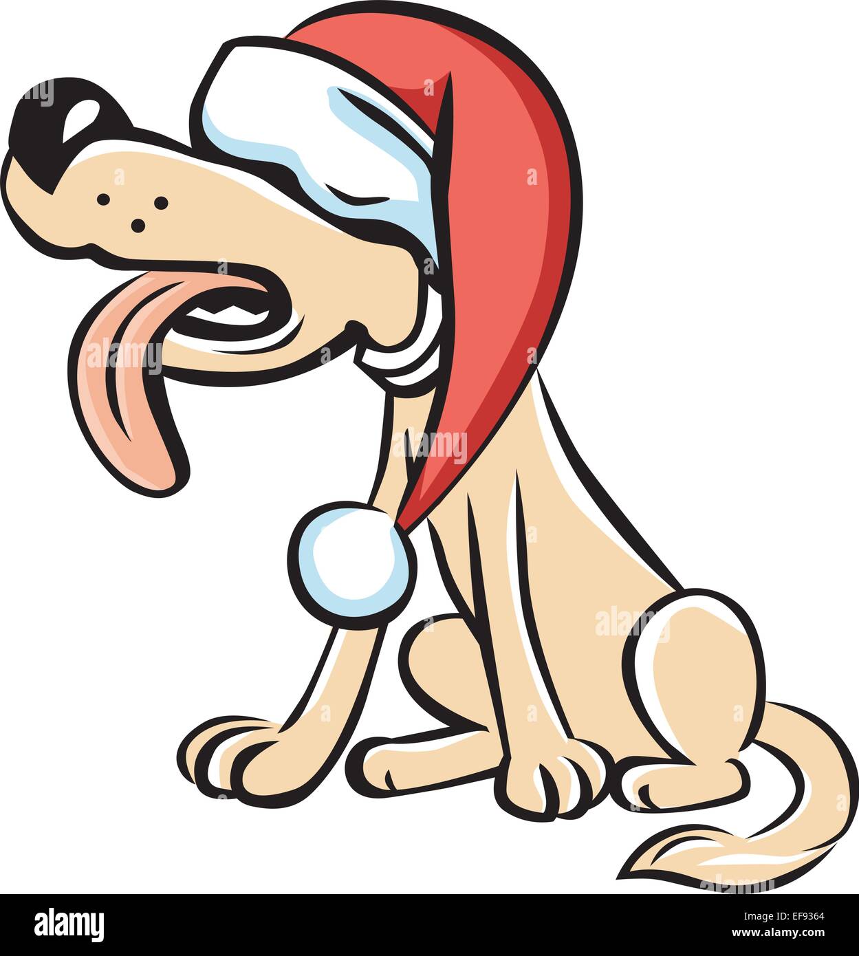 Christmas dog wearing santa Stock Vector Images - Alamy