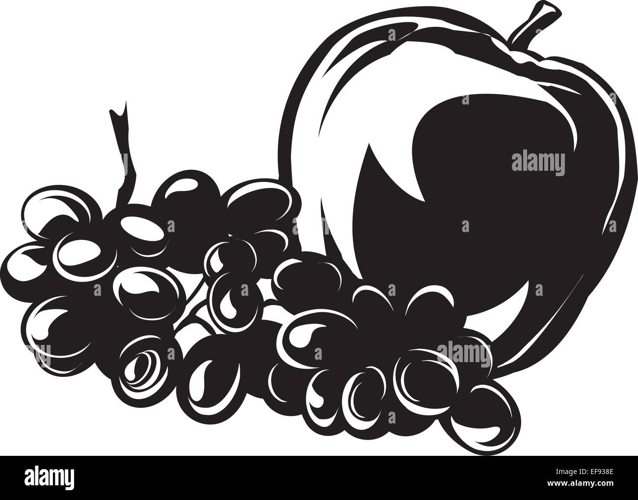 Grapes fruit apples apple Stock Vector Images - Alamy