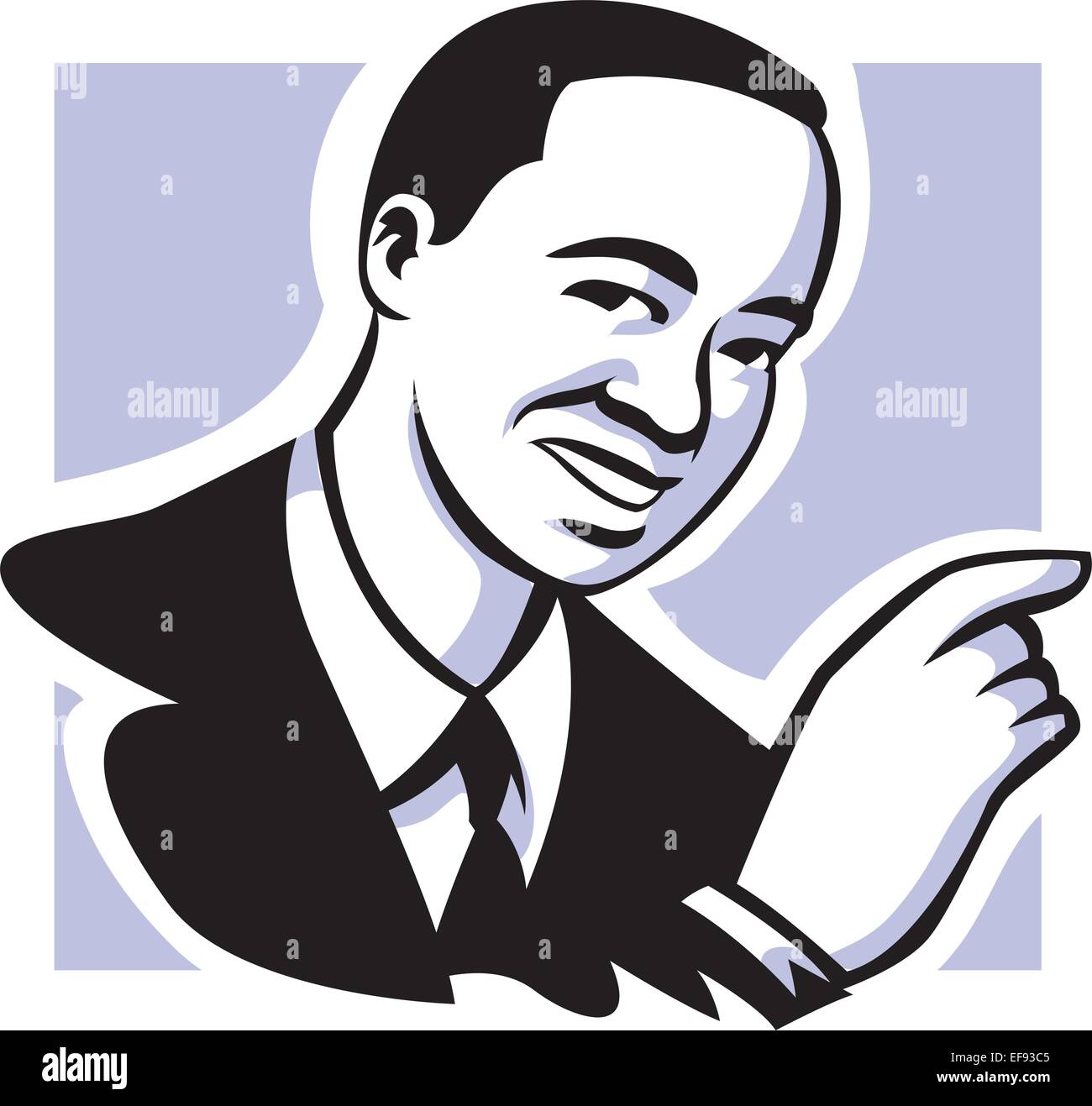 Man pointing at side of head Stock Vector Images - Alamy