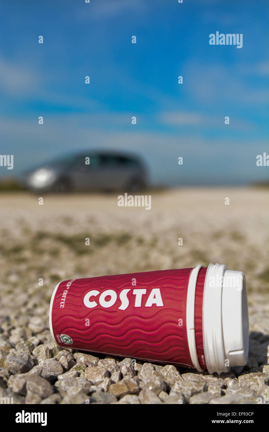 Litter left in a rural car park, Lancashire, UK Stock Photo - Alamy