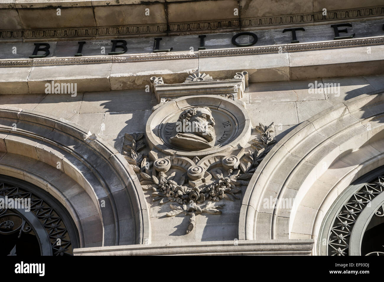 National Library of Madrid, Spain. architecture and art Stock Photo - Alamy