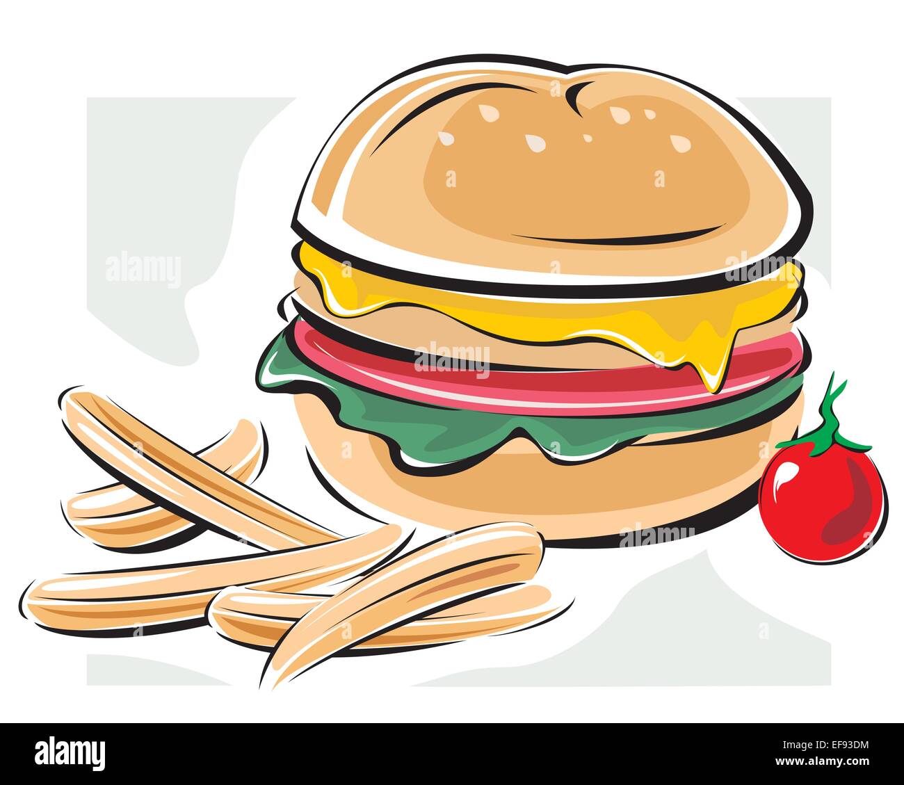 Hamburger and French Fries Stock Vector Image & Art - Alamy