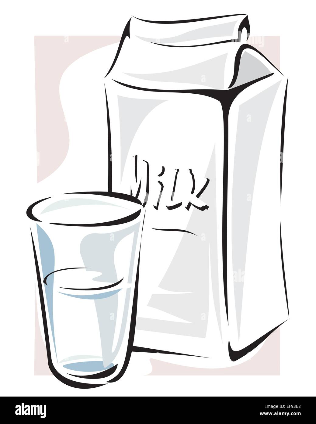 Carton and Glass of Milk Stock Vector Image & Art - Alamy