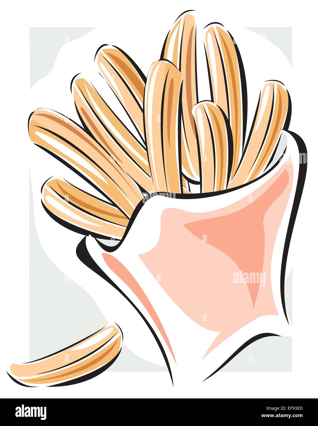 Fried french fries on Stock Vector Images - Alamy
