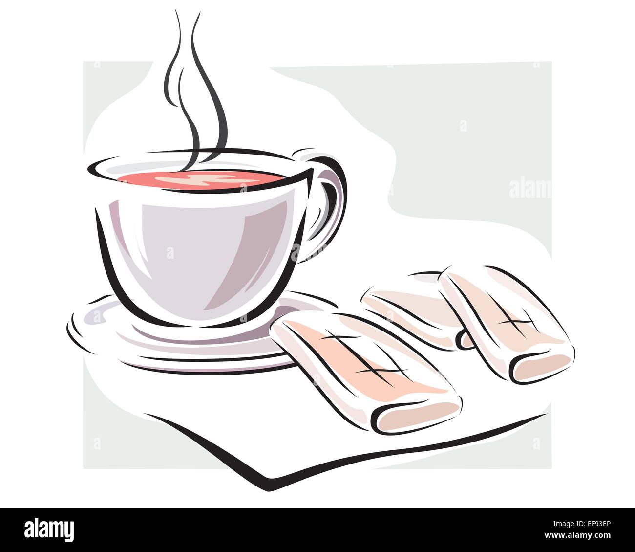 Breakfast tea sweet cookies Stock Vector Images - Alamy